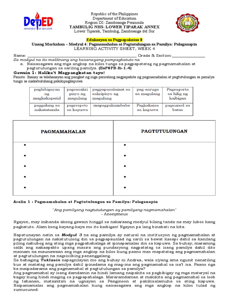 Esp 8 - Week 4 - Quarter 1 | PDF