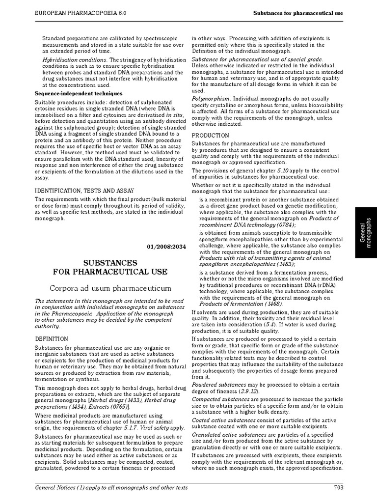 Substances For Pharmaceutical Use | PDF | Vaccines | Virus