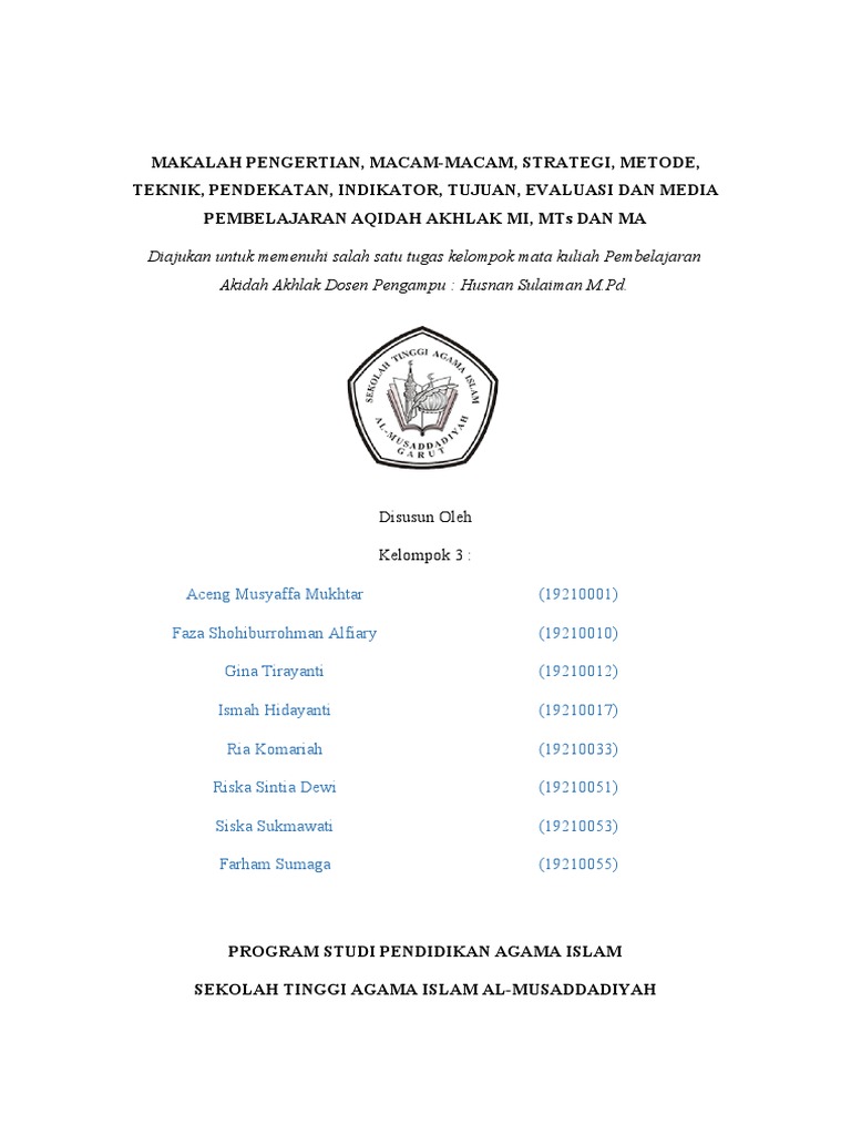 Modul Kel 3 Aqidah Akhlak | PDF