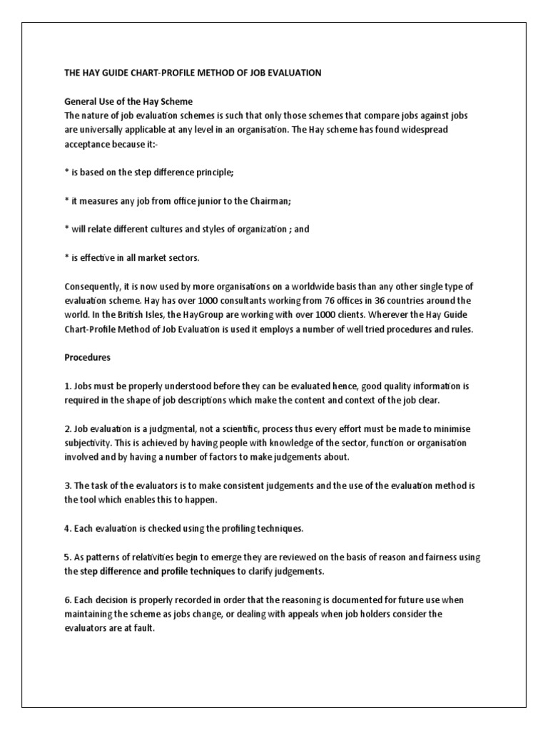 Hay Guide Chart-Profile Method Overview | PDF | Evaluation | Business