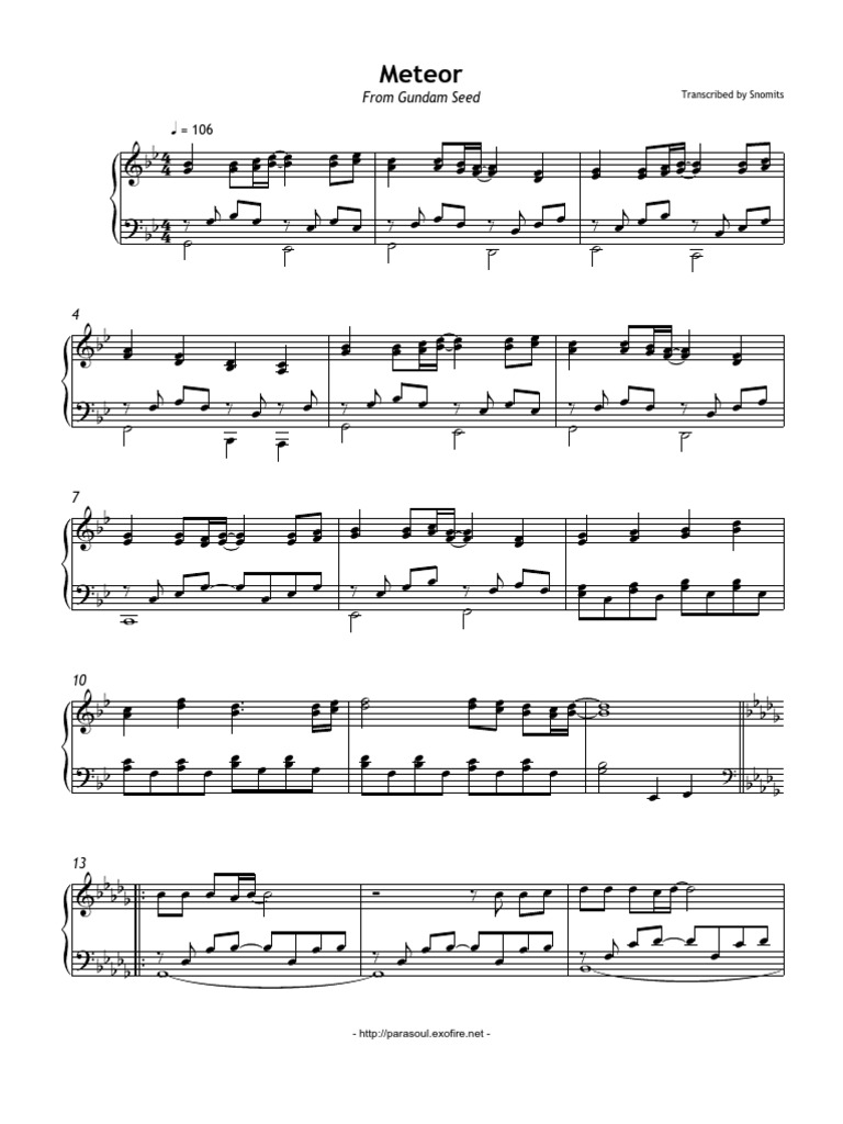 Gundam Seed - Meteor (TM Revolution) | PDF | Artists | Leisure