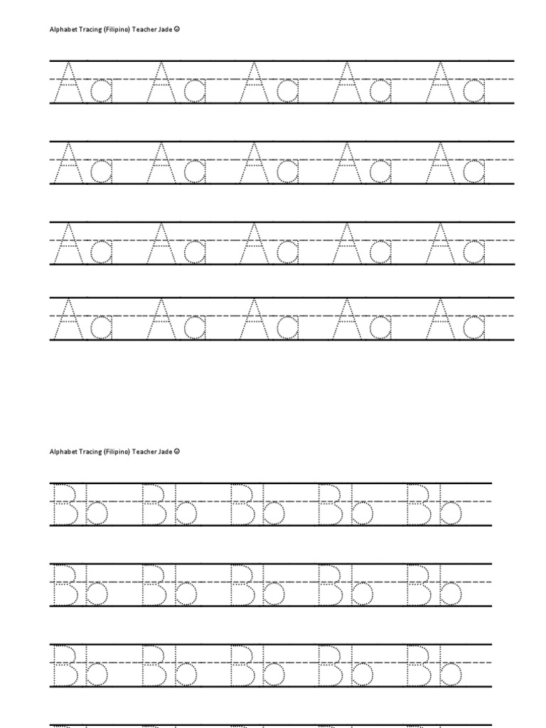 Filipino Alphabet Tracing | PDF | Languages | Foreign Language Studies