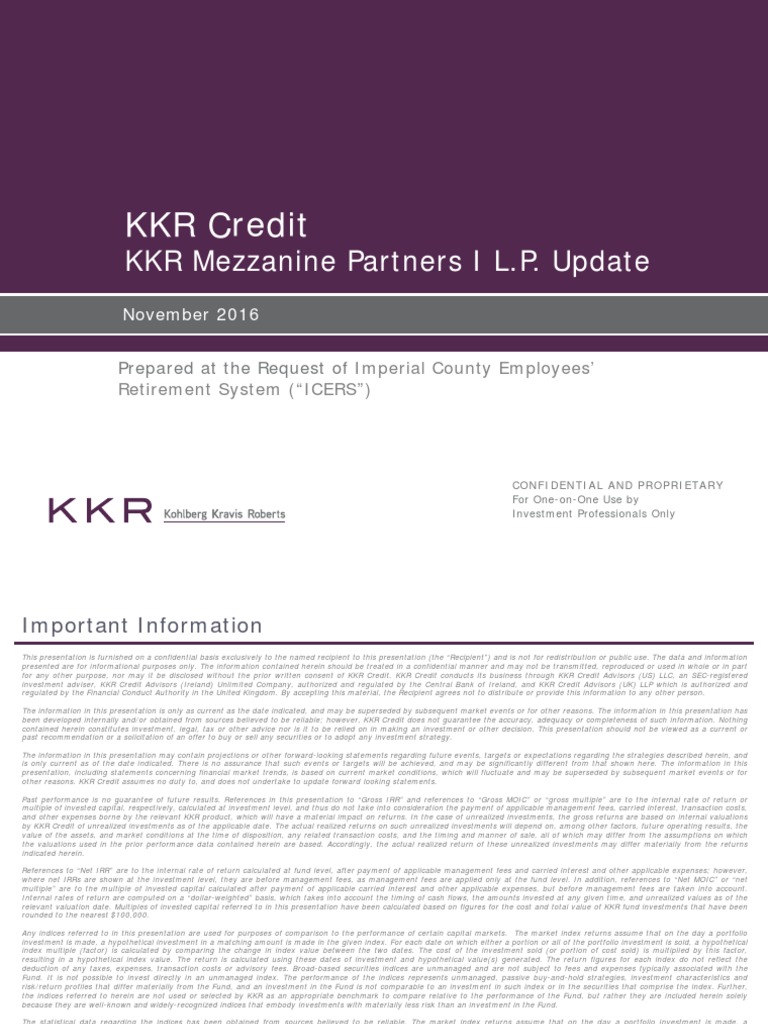 KKR Private Credit | PDF | High Yield Debt | Internal Rate Of Return