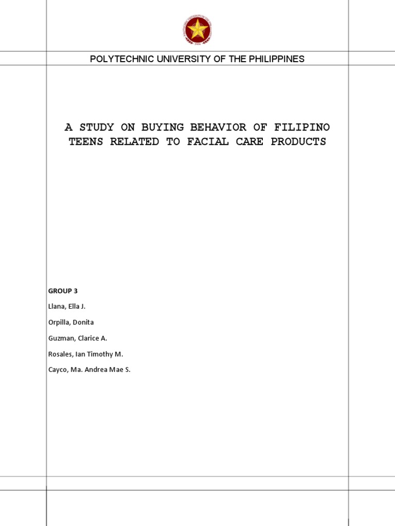 A Study On Buying Behavior of Filipino Teens Related To Facial Care ...