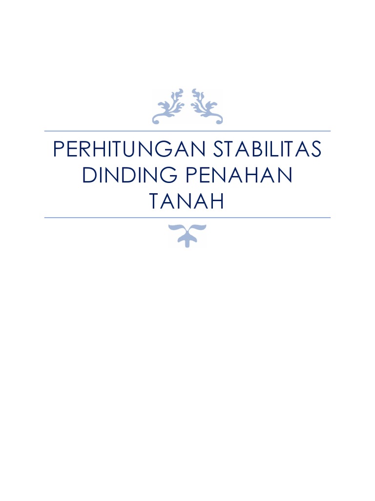 Perhitungan Stabilitas DPT | PDF