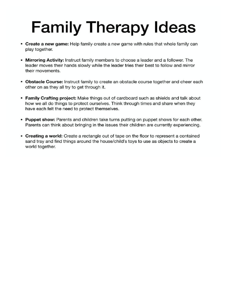 Family Therapy Ideas | PDF