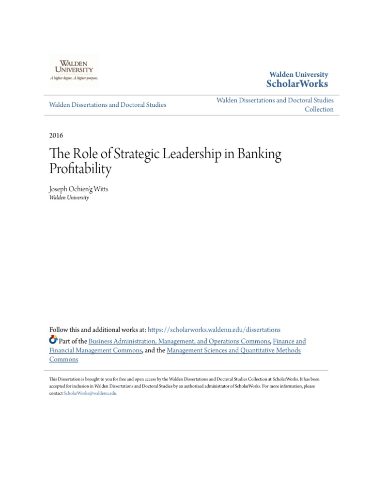 Strategic Leadership in Banking Profitability | PDF | Strategic ...