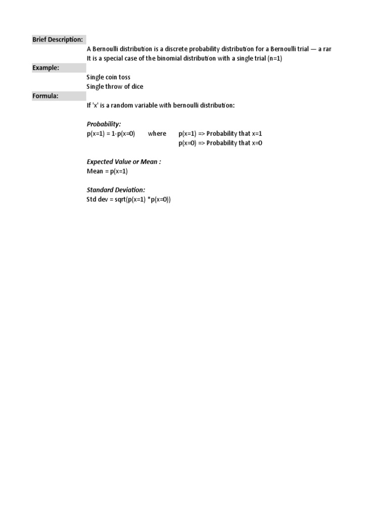 Bernoulli Distribution | PDF | Teaching Methods & Materials