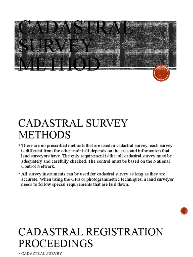 Cadastral Survey Method | PDF
