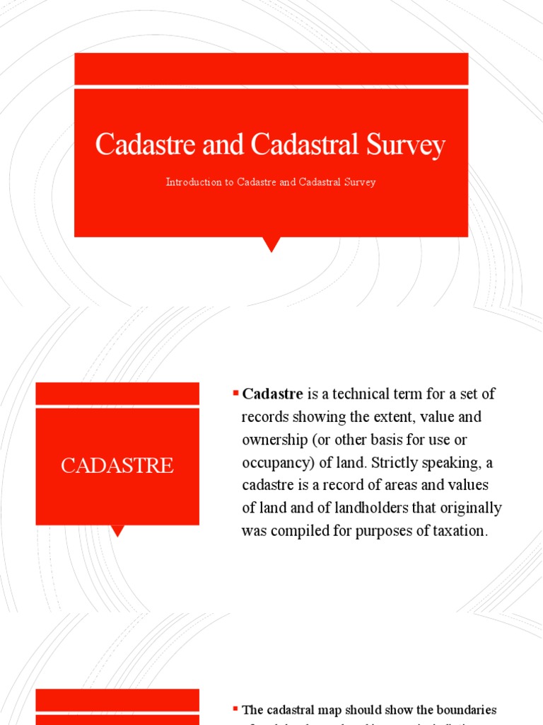 Cadastre and Cadastral Survey | PDF | Surveying | Land Law