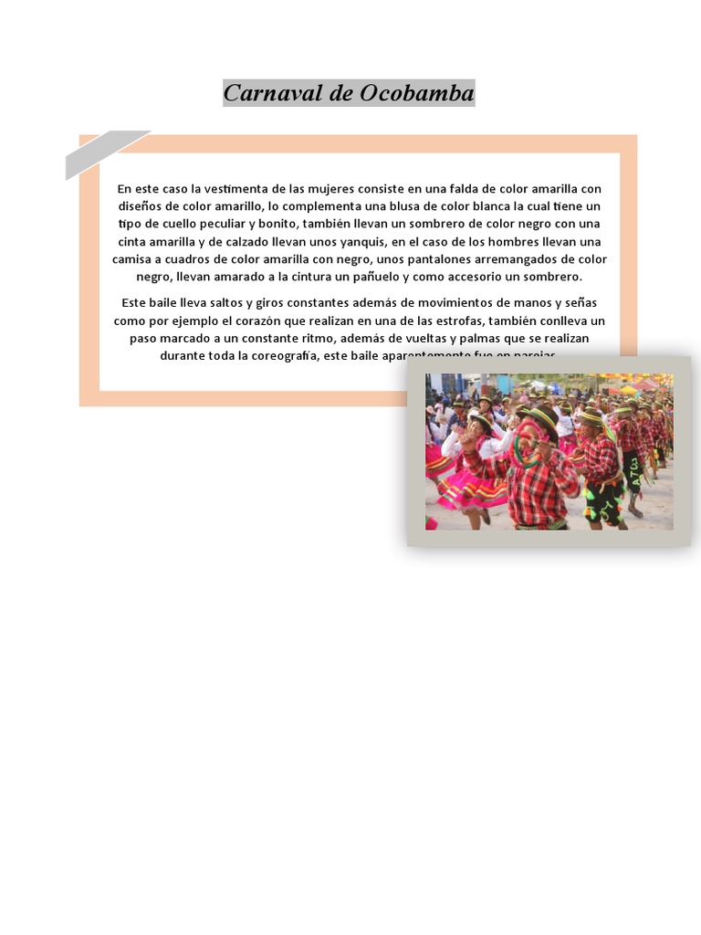 Carnaval de Ocobamba | PDF