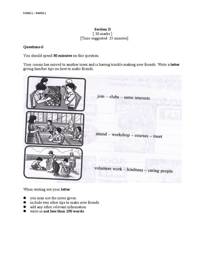 Section D Form Eng Paper 1 | PDF