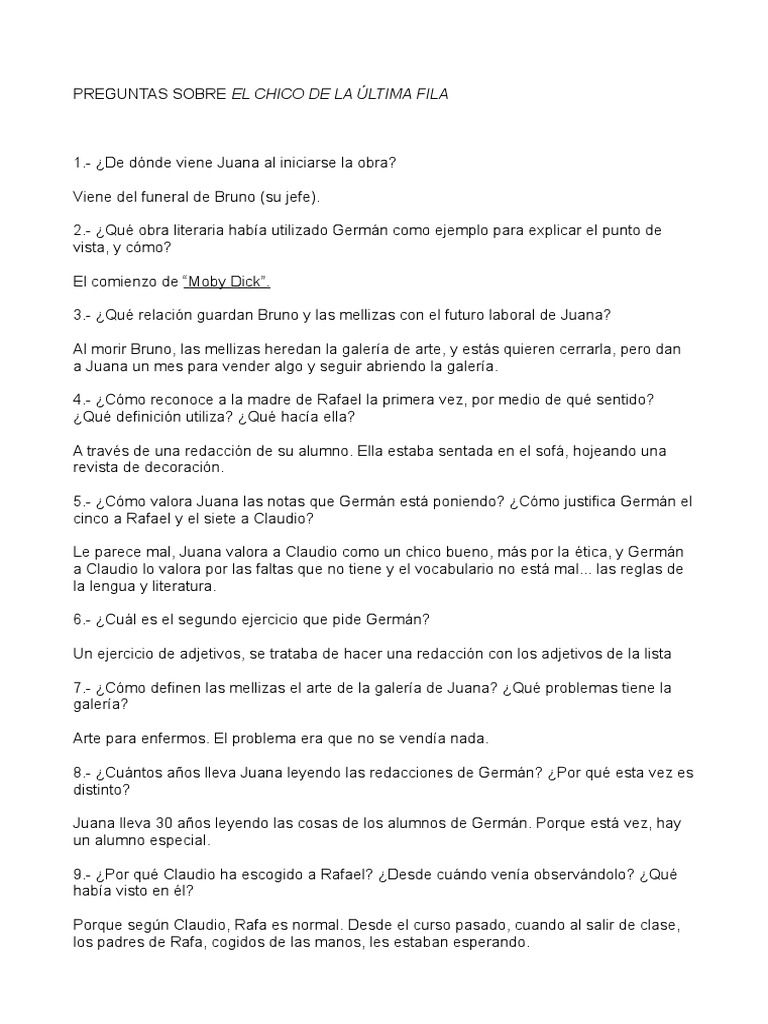 El Chico de La Última Fila | PDF | Claudio | James Joyce