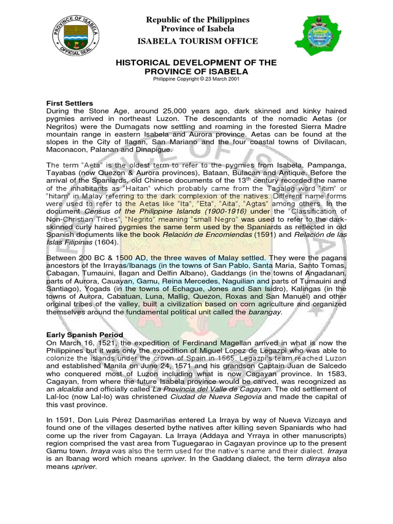 Republic of The Philippines Province of Isabela Isabela Tourism Office ...