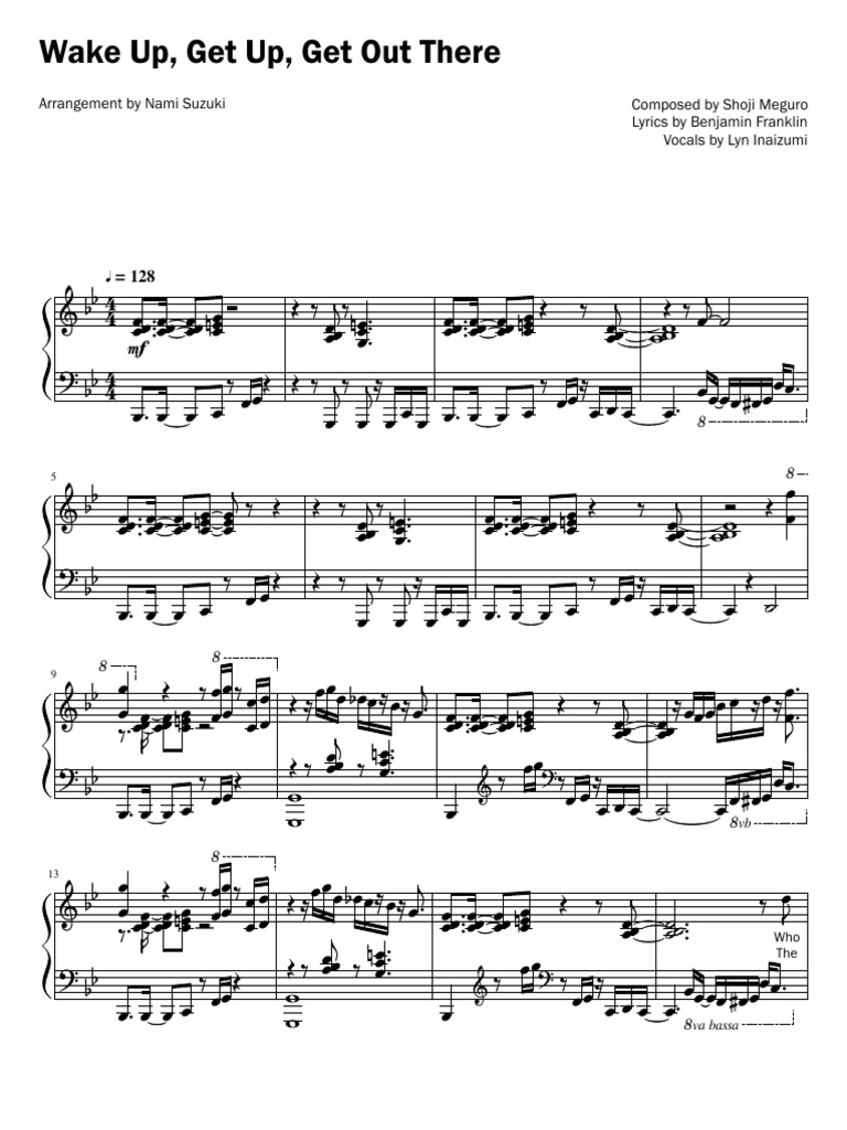 01 - Wake Up, Get Up, Get Out There (With Lyrics) | PDF