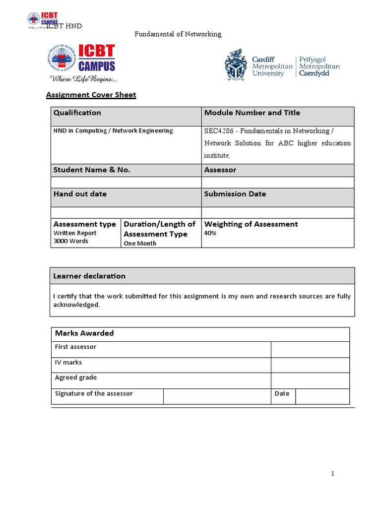 Fundamentals Of Networking Pdf Computer Network Osi Model 