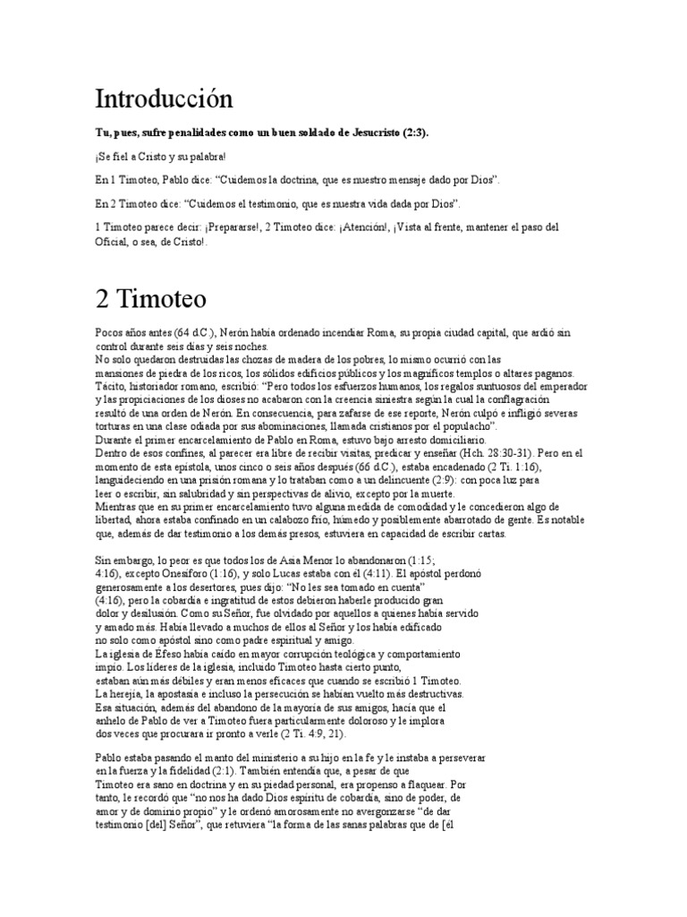 2 Timoteo Capitulo 1 | PDF | Pablo el apóstol | Jesús
