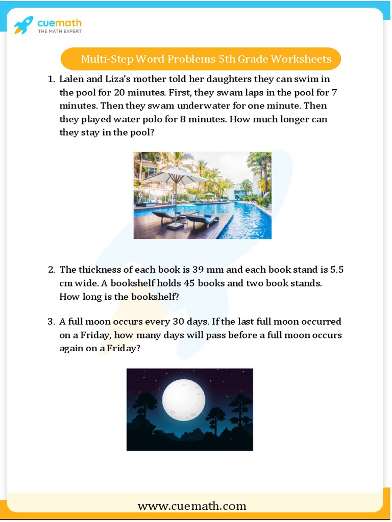 Multi-Step Word Problems 5th Grade Worksheets | PDF