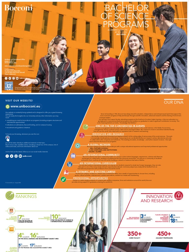 Academics and Life at Bocconi 2021-2022 | PDF | Artificial Intelligence ...
