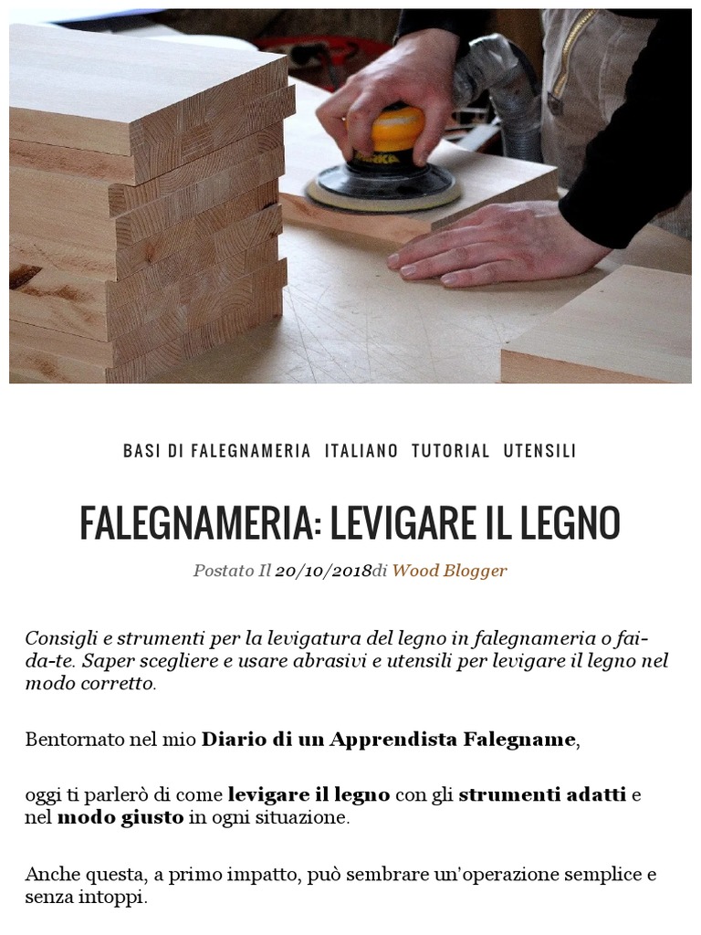 Levigare Il Legno - Il Wood Blogger | PDF