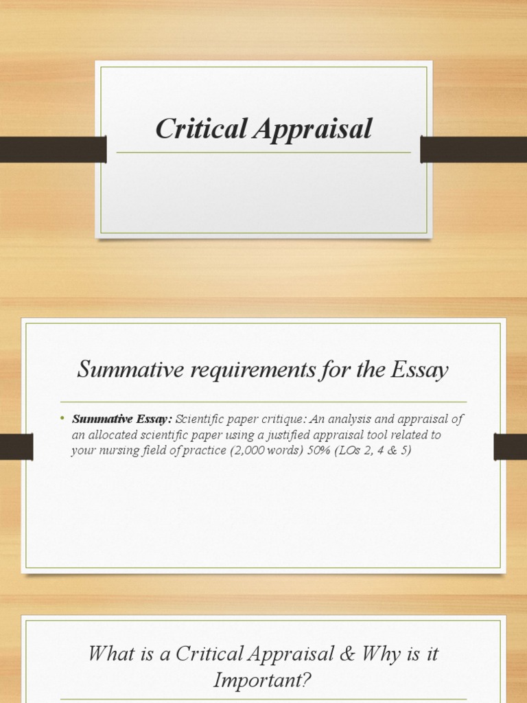 Critical Appraisal PowerPoint Presentation | PDF