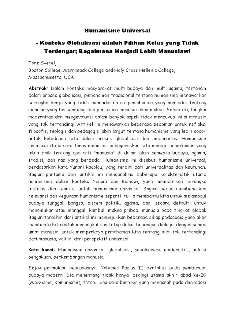 Humanisme Universal | PDF