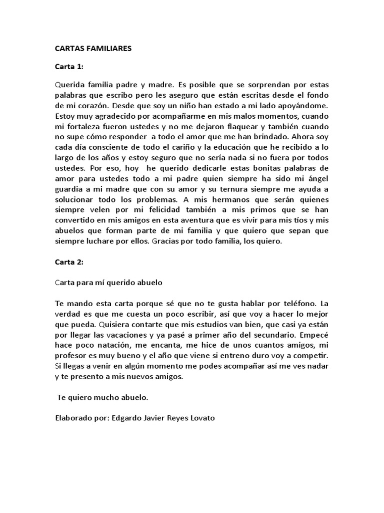 Cartas Familiares | PDF | Amor | Hotel
