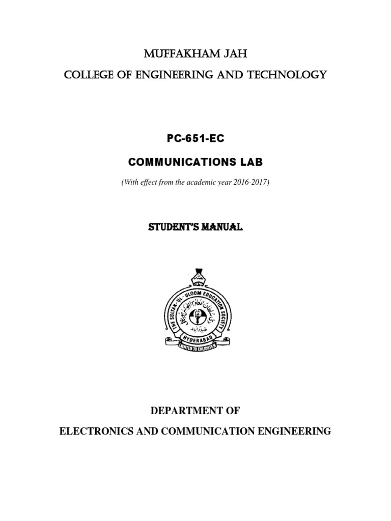 Communication Lab Manual 3-2 | PDF | Frequency Modulation | Modulation