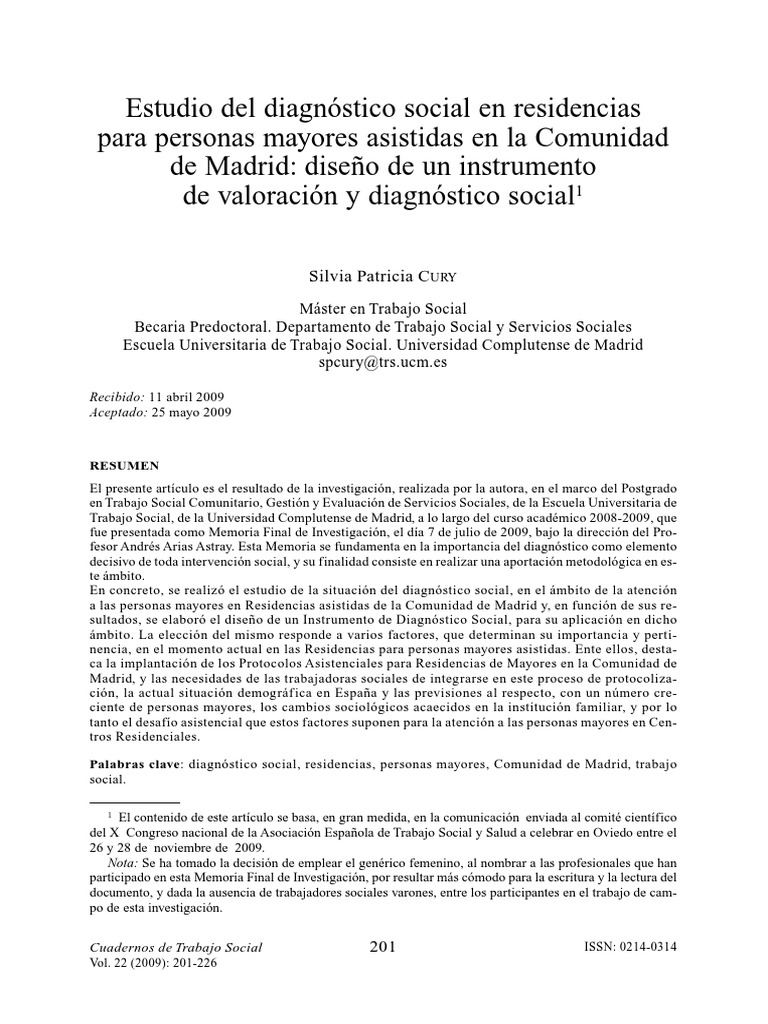 Diagnostico Social | PDF | Trabajo Social | Conocimiento
