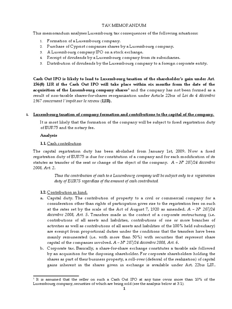 Tax Memo | PDF | Taxes | Capital Gains Tax