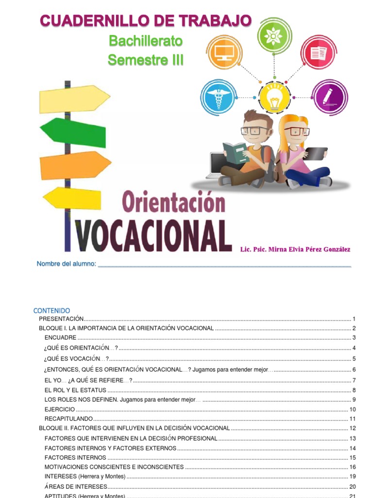 Cuadernillo Orientación Vocacional | PDF | Ciencias del comportamiento ...