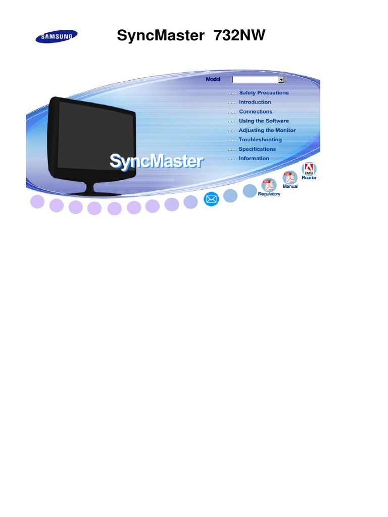 SyncMaster 732nw Manual | PDF | Liquid Crystal Display | Electrical ...