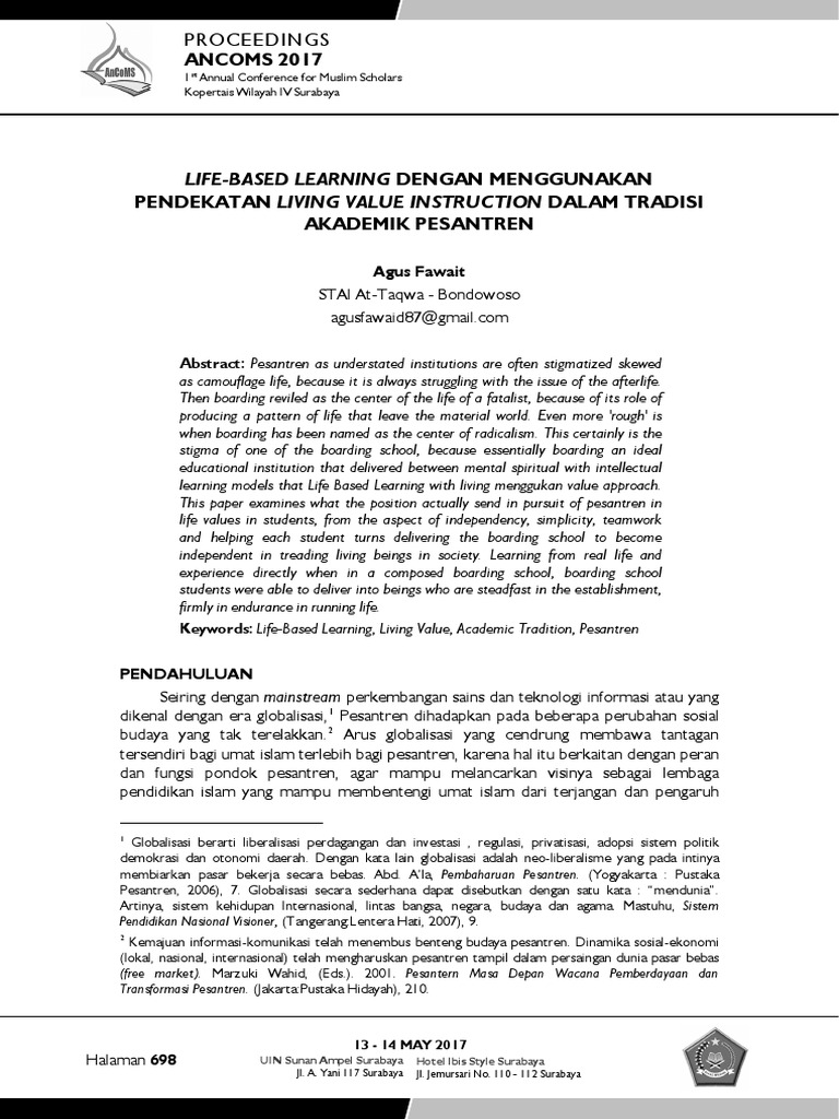Life-Based Learning Dengan Menggunakan: ANCOMS 2017 | PDF