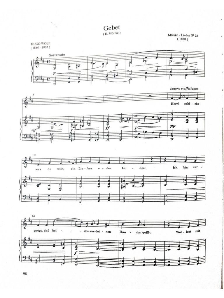Hugo Wolf - Gebet | PDF
