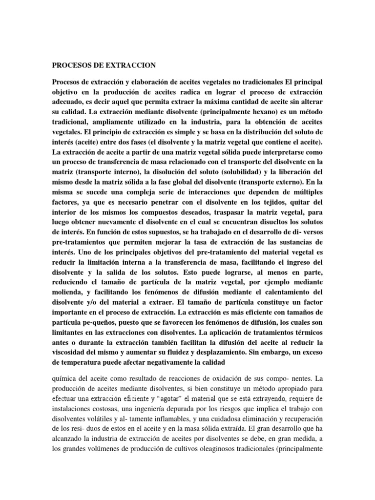 PROCESOS DE EXTRACCION Libro 1 | PDF | Petróleo | Aceite vegetal