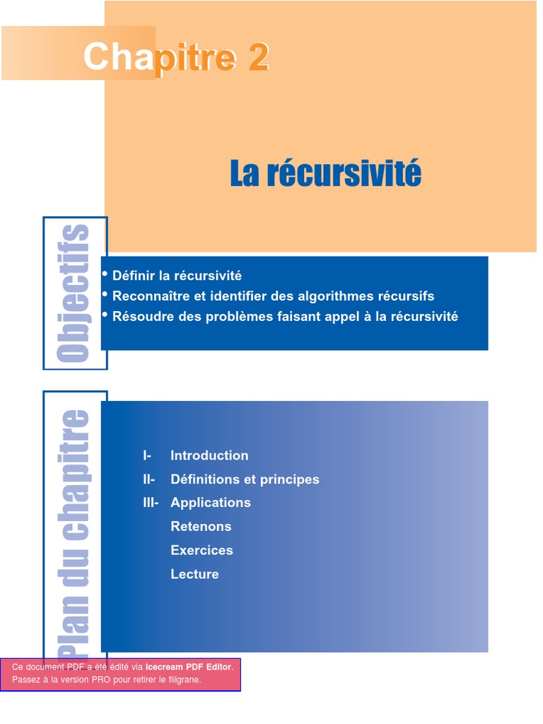 Chapitre 2 La Récursivité | PDF | Programmation informatique | Informatique