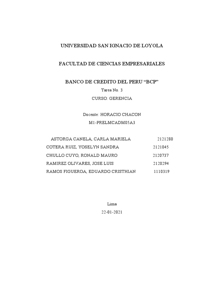 Tarea Grupal - Curso Gerencia - Entregable Final | PDF | Bancos | Economias