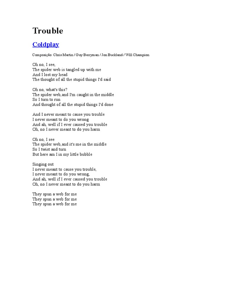 Coldplay - Trouble | PDF