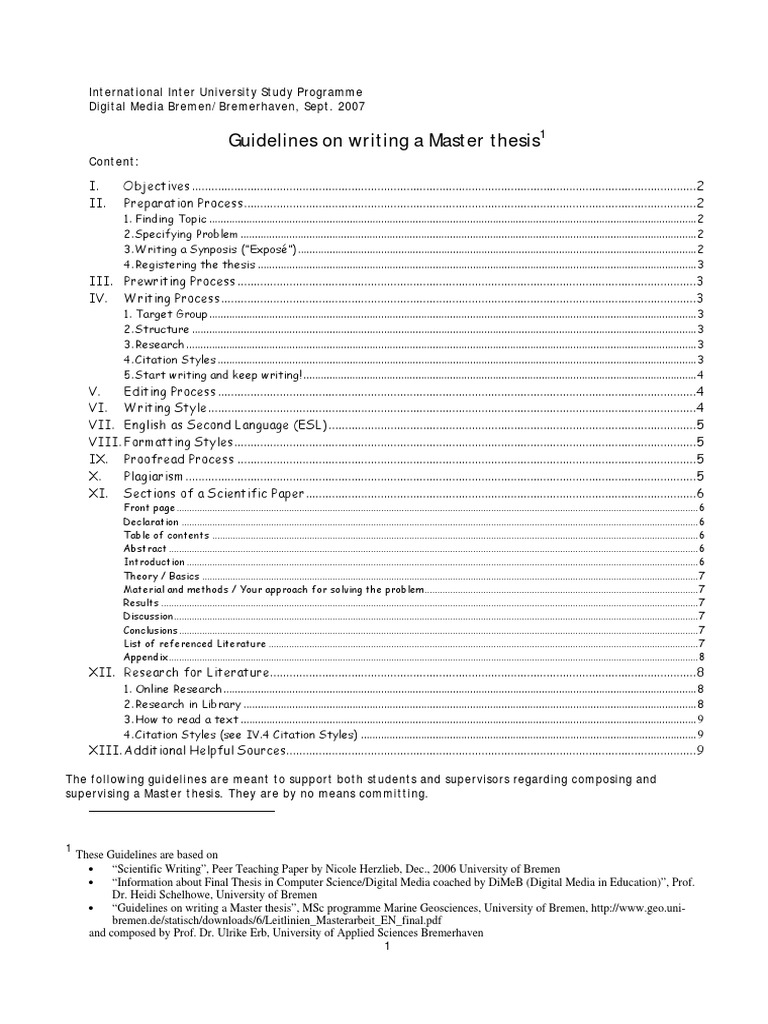 Thesis Guidelines DM - BHV | PDF | Thesis | Citation