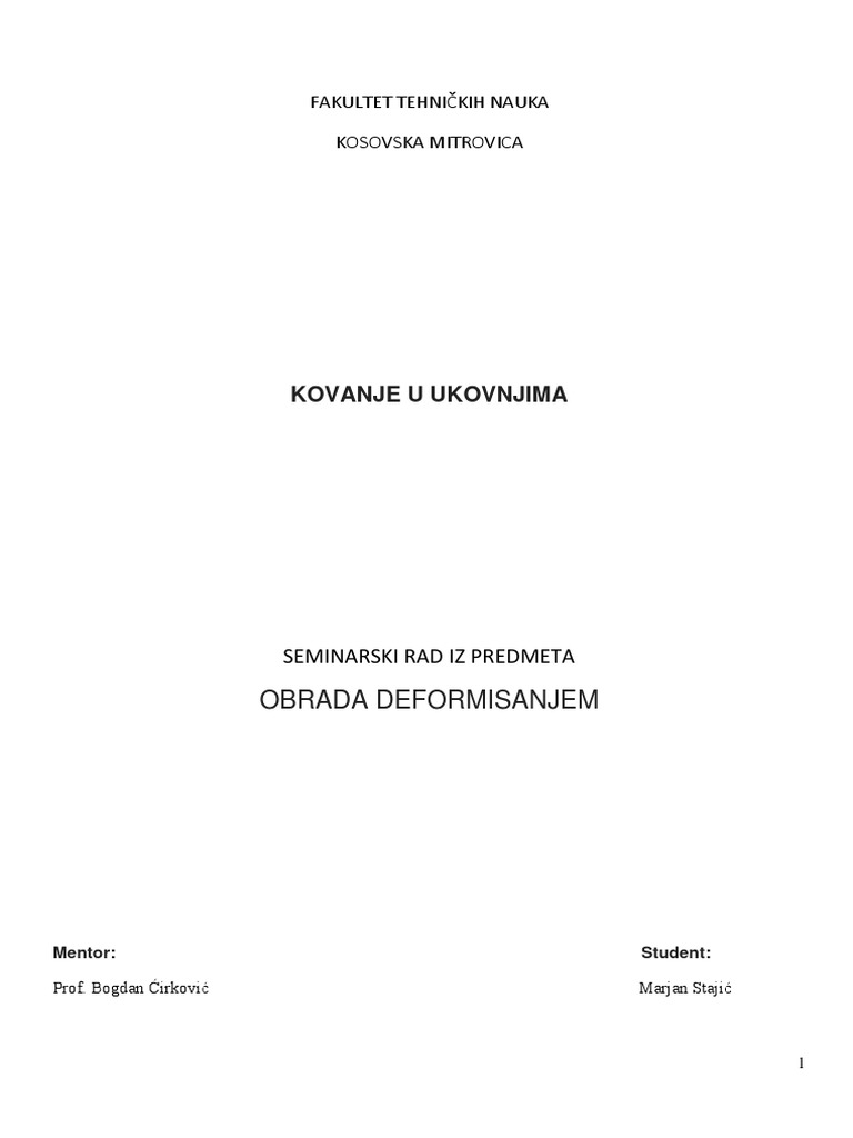 Kovanje U Ukovnjima Finalna Verzija 26.12 | PDF