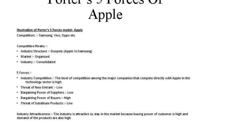 Porter's 5 Forces of Apple | PDF