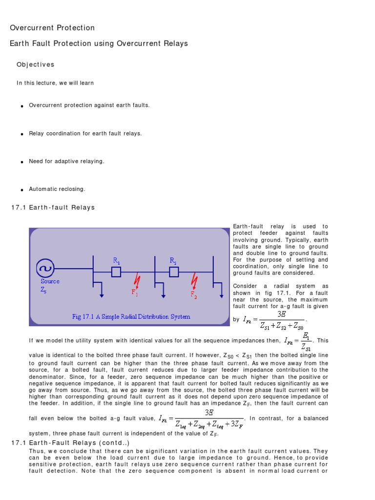 Earth Fault Protection - Tutorial | PDF | Electromagnetism | Electrical ...