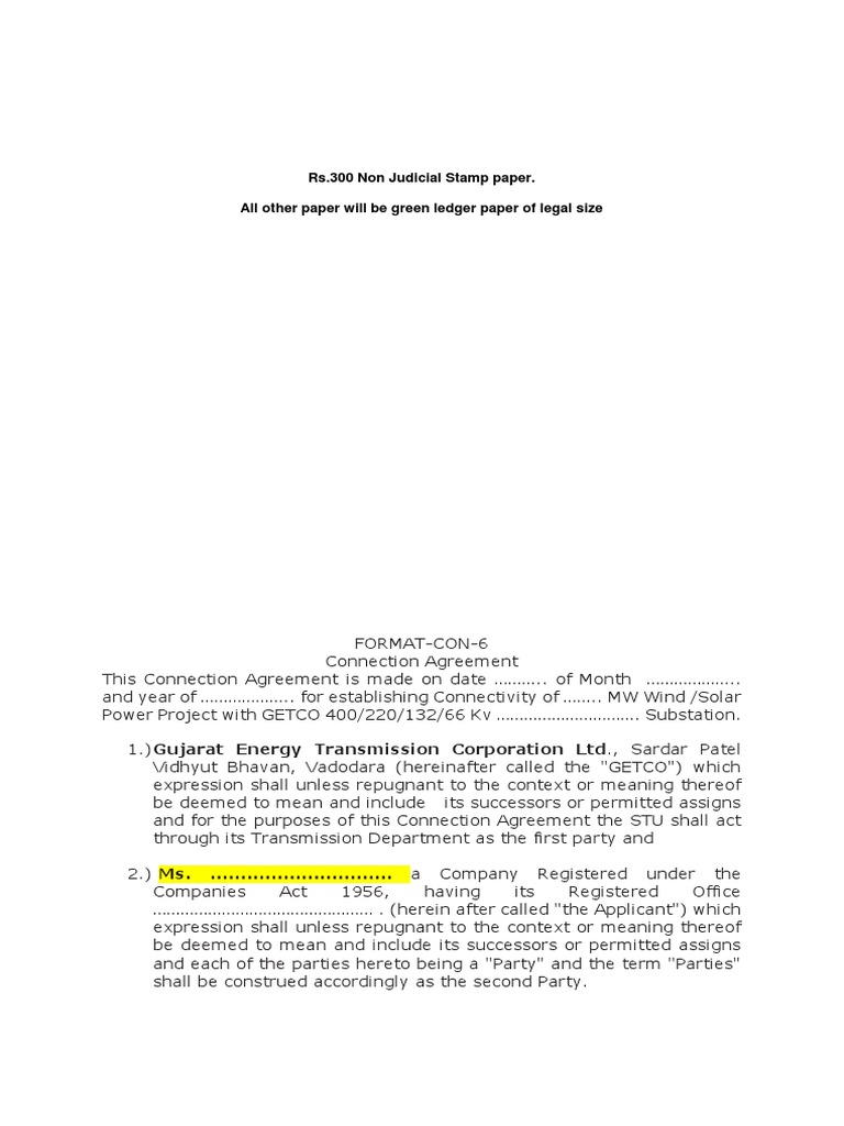 Connection Agreement for Solar/Wind Project | PDF | Electric Power ...