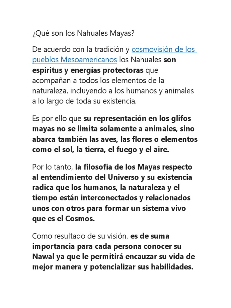 Qué Son Los Nahuales Mayas Pdf