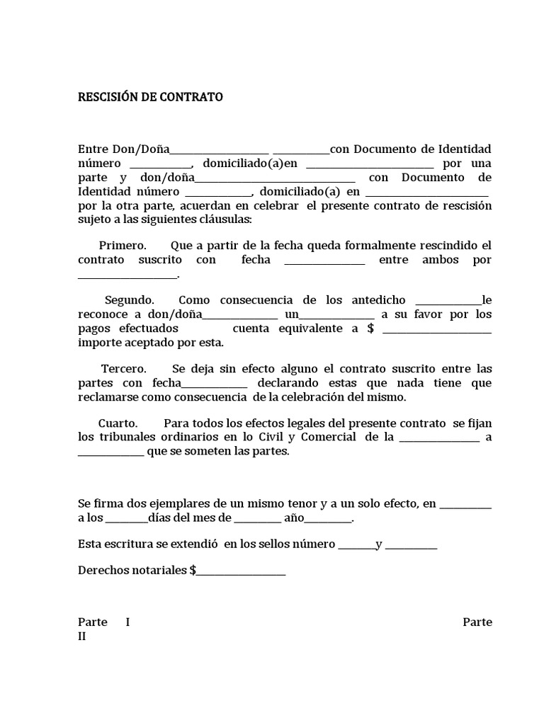 RESCISIÓN DE CONTRATO Laboral | PDF