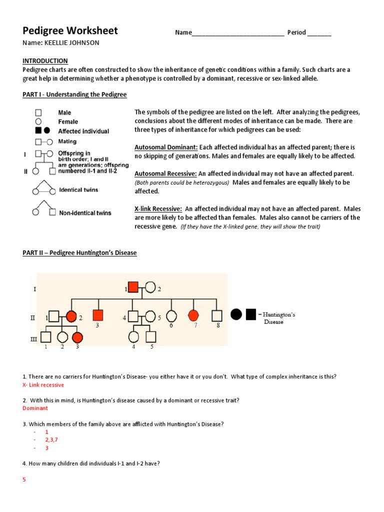 Pedigree Analysis and Inheritance Types | PDF | Dominance (Genetics ...