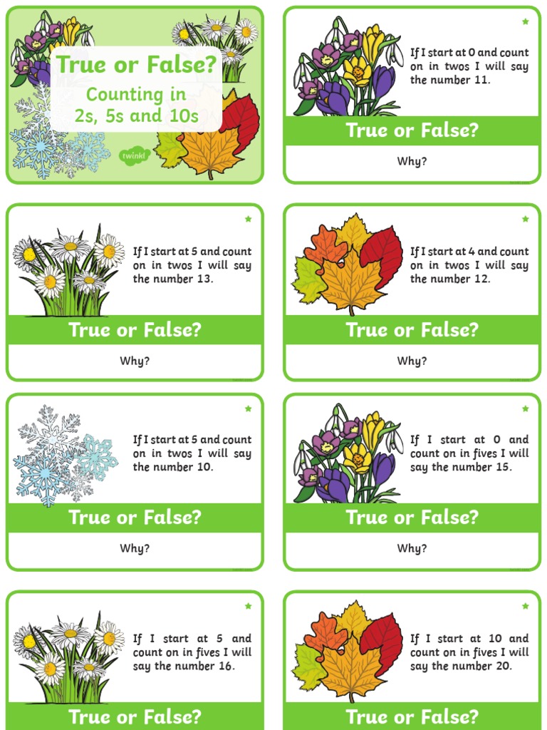 Counting in 2s, 5s, and 10s Worksheet | PDF | Playing Cards | Card Games
