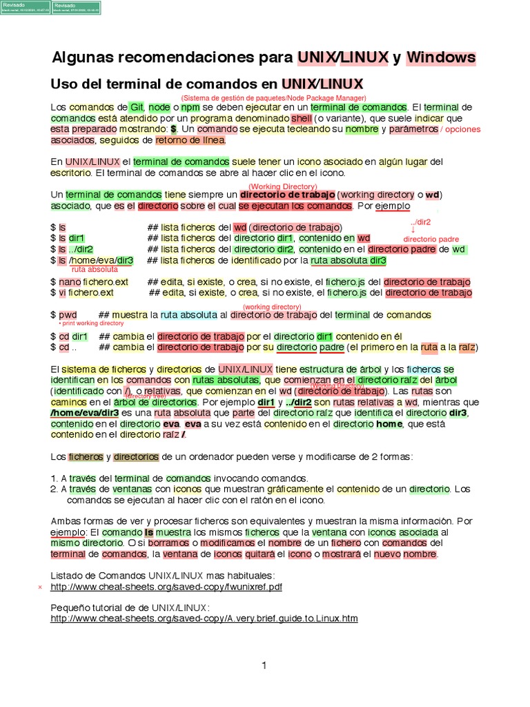 Recomendaciones Unix Windows | PDF | Archivo de computadora | Entorno de desarrollo integrado