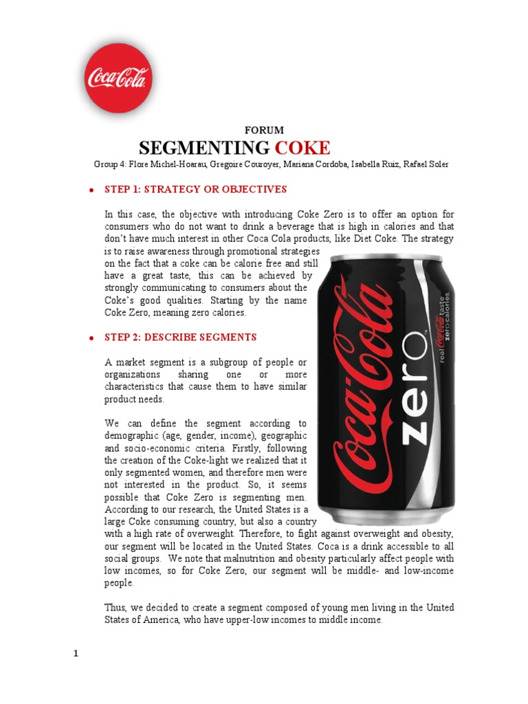 Segmenting: Step 1: Strategy or Objectives | PDF | Coca Cola | The Coca ...