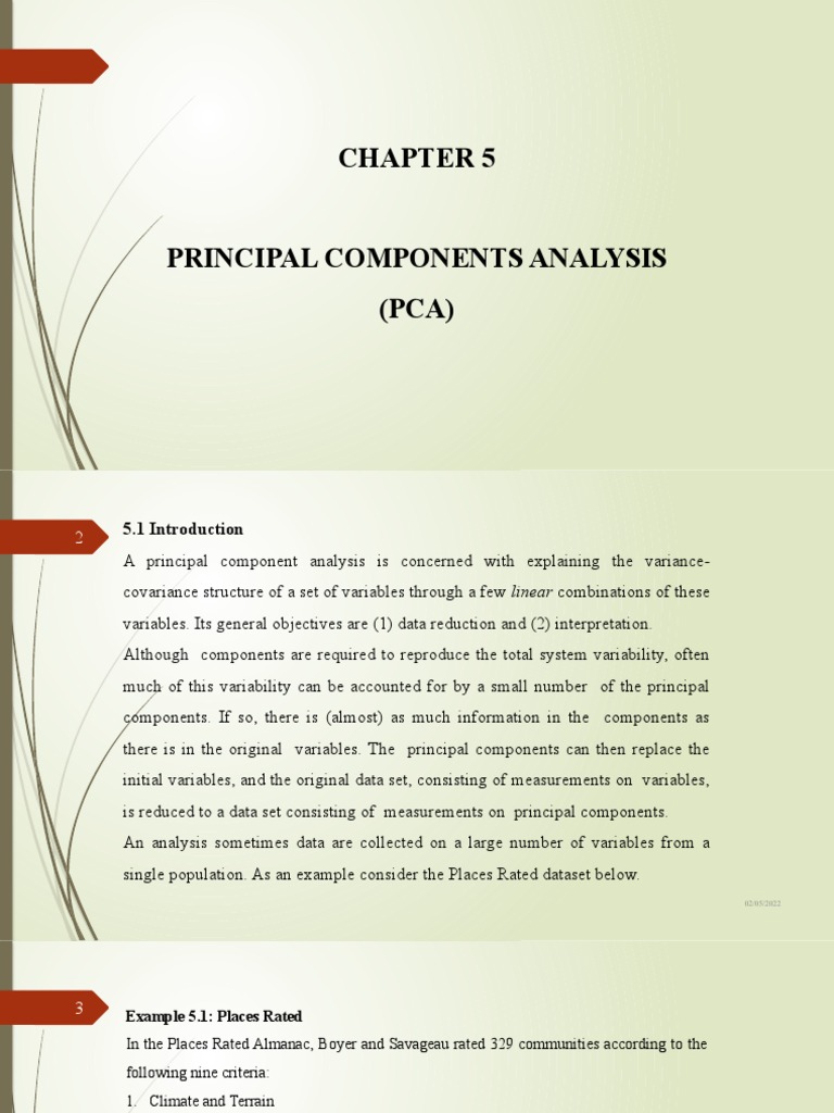 Principal Components Analysis (PCA) | PDF | Principal Component Analysis | Eigenvalues And ...
